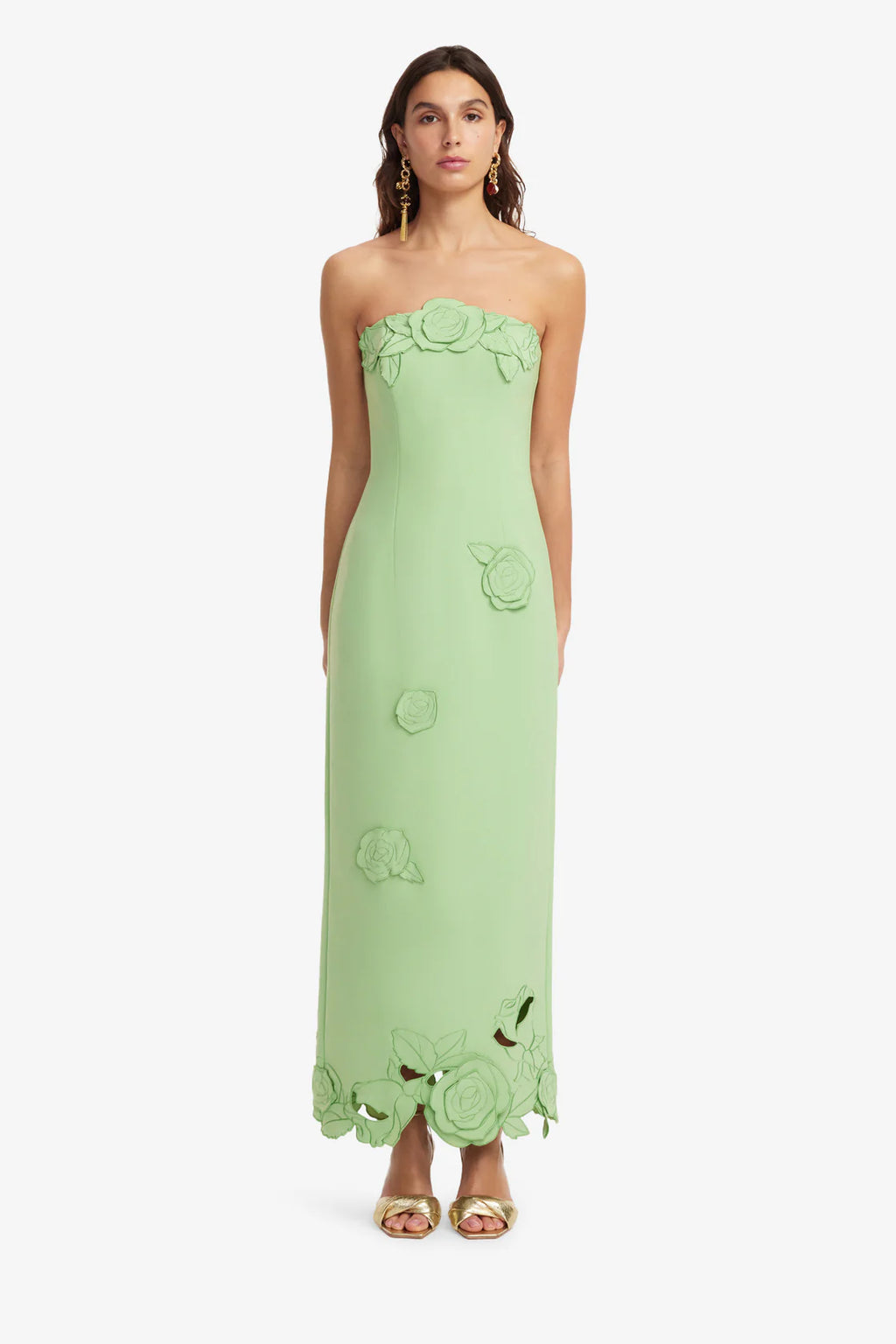 Rayna Appliqué Bustier Maxi Dress - Juniper green – The Luxe Closet ...