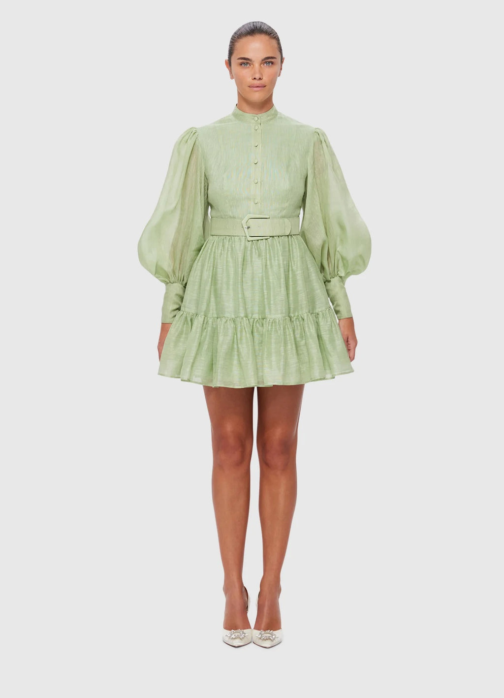 Leo Lin Alexandra Belted Mini Dress - Evergreen – The Luxe Closet Australia